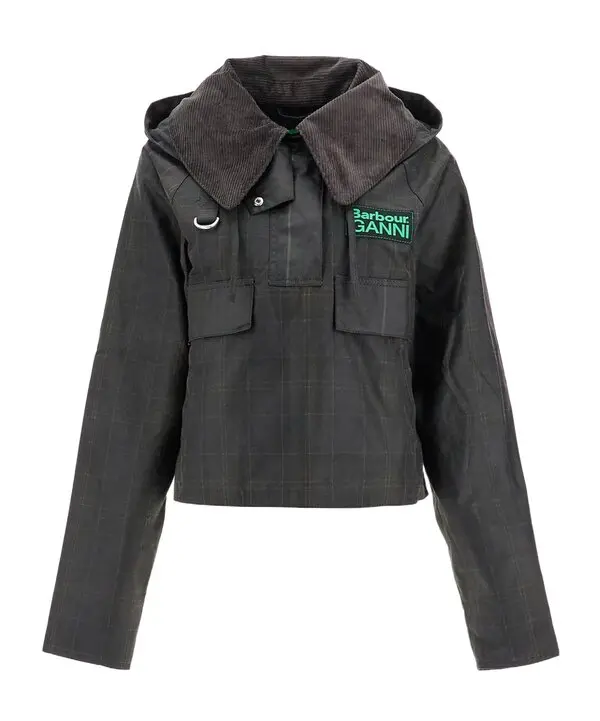 Barbour X Ganni Tartan Waxed Anorak Jacket