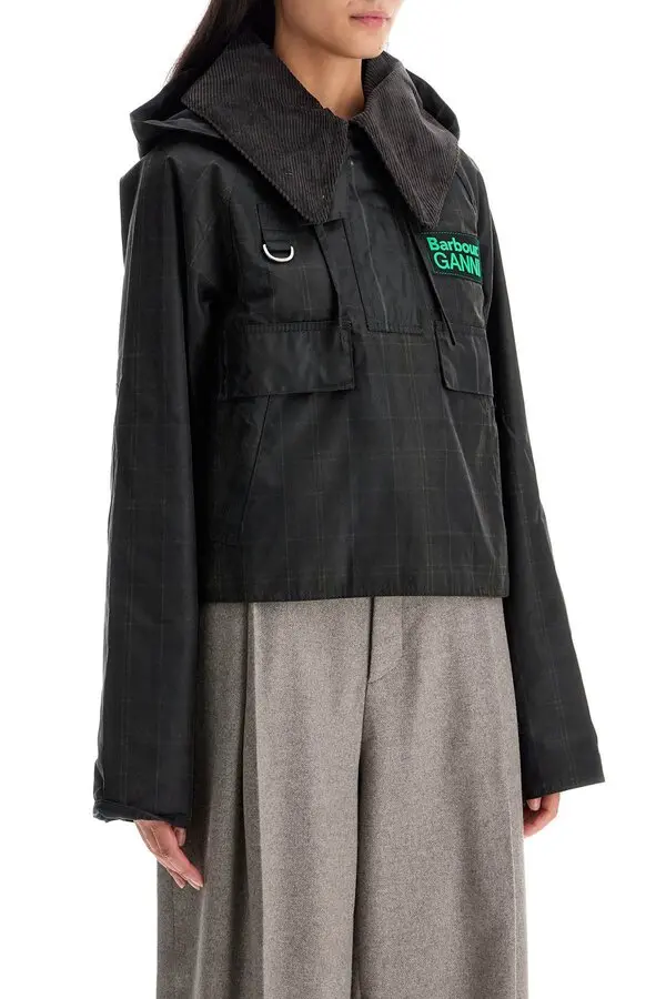 Barbour X Ganni Tartan Waxed Anorak Jacket