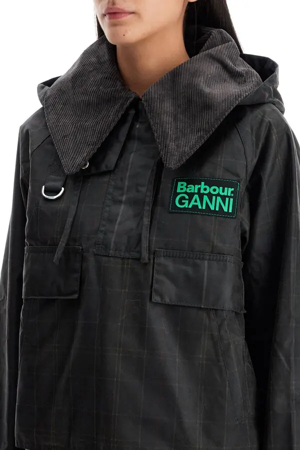 Barbour X Ganni Tartan Waxed Anorak Jacket
