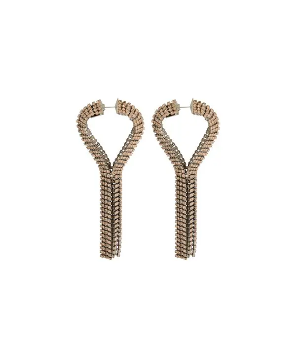 Rabanne Embellished Drop Earrings - Gold