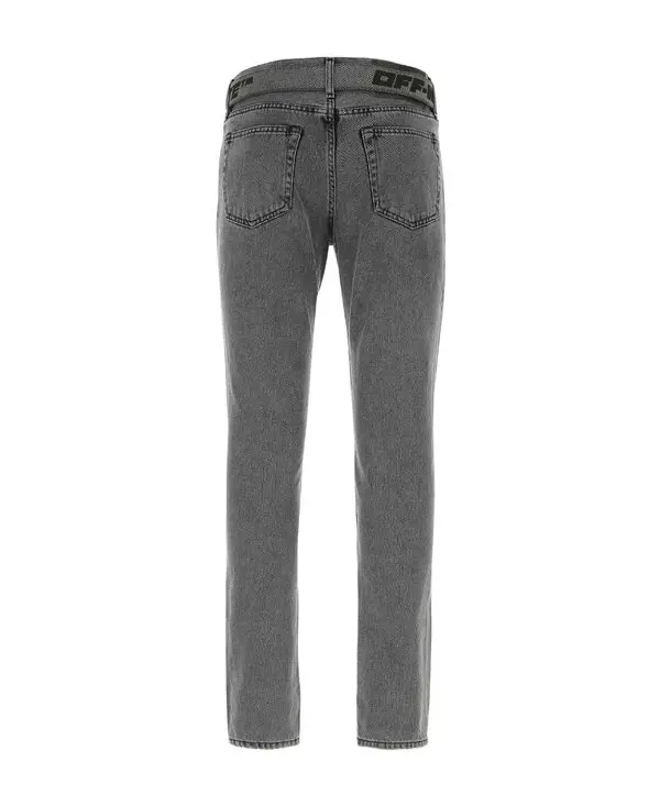 Off-White Logo Detailed Belted Skinny Jeans