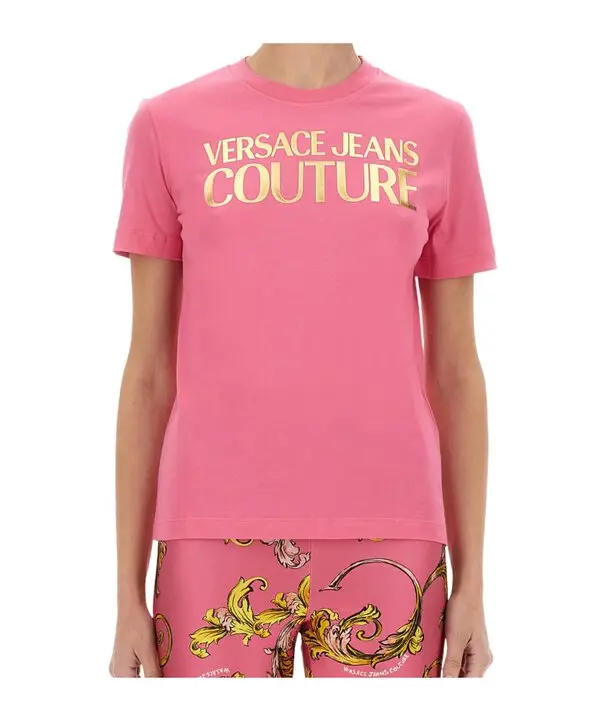 Versace Logo Printed Crewneck T-shirt