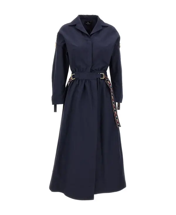 Etro Shirt Dress With Embroidered Ribbon Belt