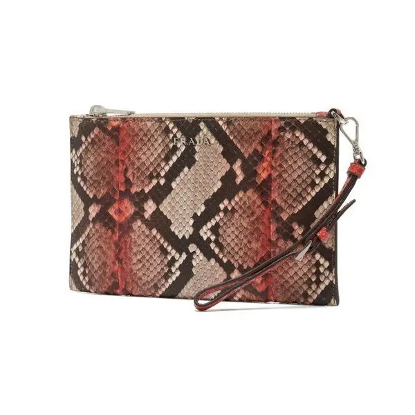 Prada Animal Print Zipper Clutch
