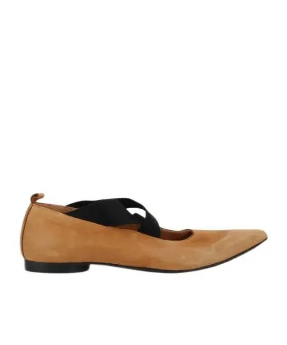 UMA WANG Crossover Strap Ballet Flats - Beige