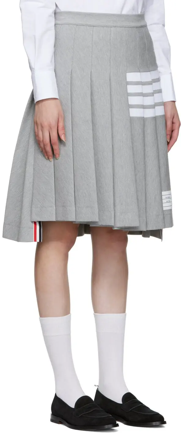 Thom Browne 4-bar Pleated Knee-length Skirt