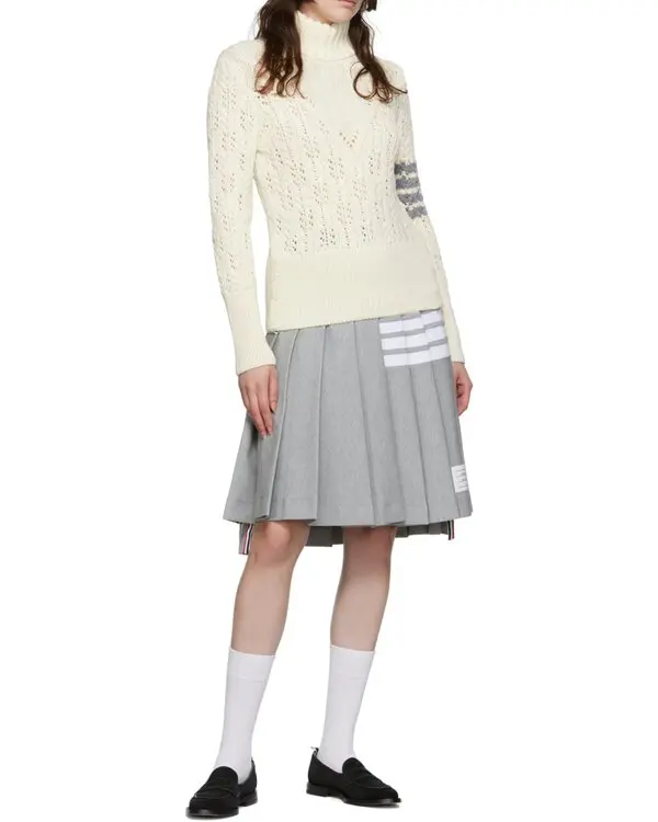 Thom Browne 4-bar Pleated Knee-length Skirt