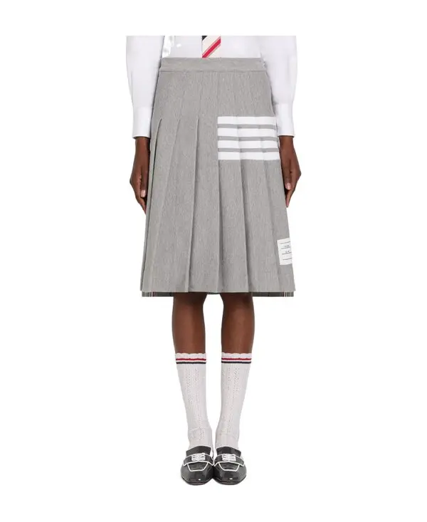 Thom Browne 4-bar Pleated Knee-length Skirt