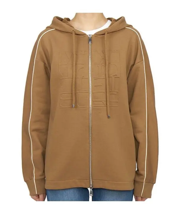 Max Mara Long-sleeved Zip-up Hooded Casual Jacket