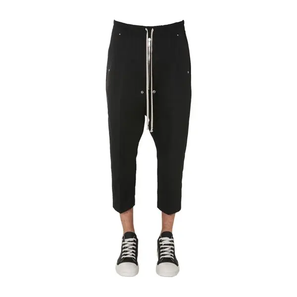 Rick Owens Drop-crotch Cropped Trousers - Black