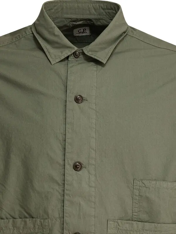 C.P. COMPANY Logo Plaque Poplin Shirt