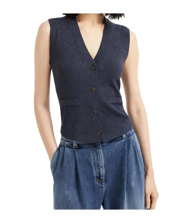 Brunello Cucinelli V-neck Knitted Vest