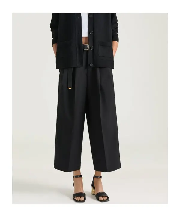Givenchy Cropped Double Pleat Wool And Mohair Pants