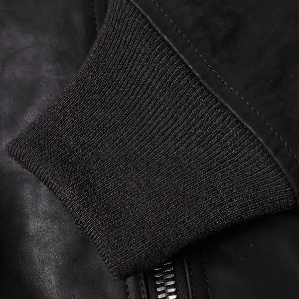 Rick Owens Long-sleeved Leather Bomber Jacket - Black