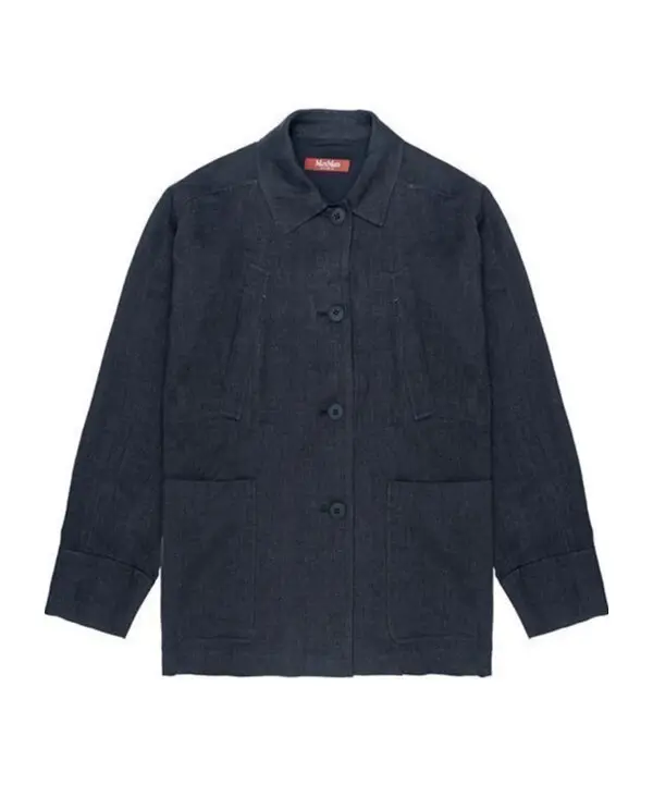 Max Mara Long-sleeved Collared Jacket - Black