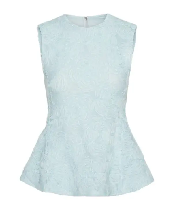 ROTATE BY BIRGER CHRISTENSEN Mesh Sleeveless Peplum Blouse