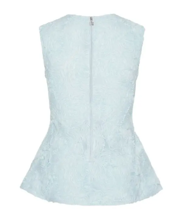 ROTATE BY BIRGER CHRISTENSEN Mesh Sleeveless Peplum Blouse