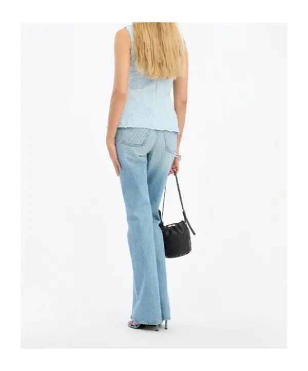 ROTATE BY BIRGER CHRISTENSEN Mesh Sleeveless Peplum Blouse