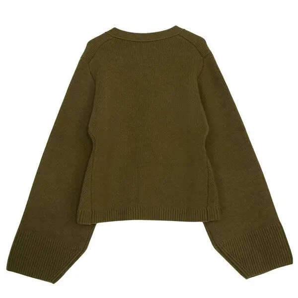 Khaite Long Sleeve V-neck Cardigan With Button Fastening - Avocado
