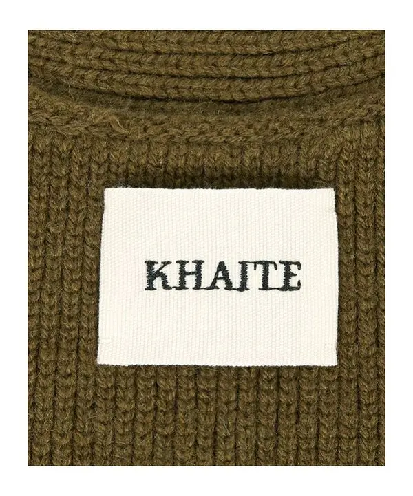 Khaite Long Sleeve V-neck Cardigan With Button Fastening - Avocado