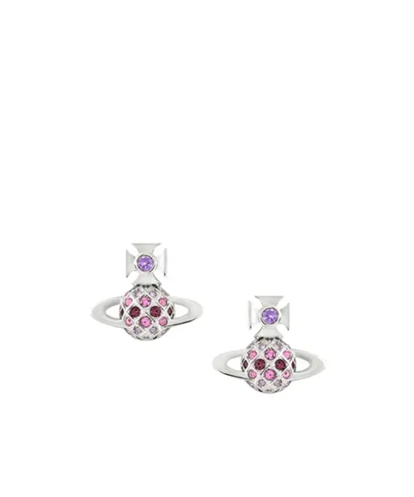 VIVIENNE WESTWOOD Violet Amethyst Orb Stud Earrings - Silver