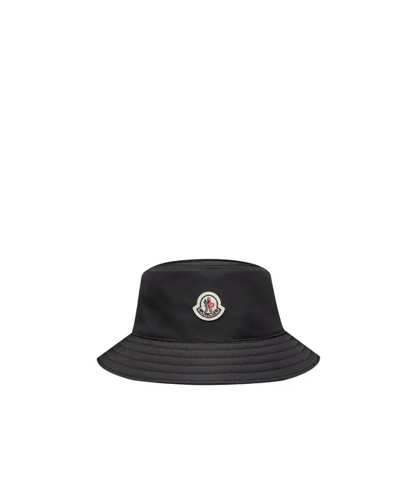 Moncler Logo Patch Bucket Hat - Black
