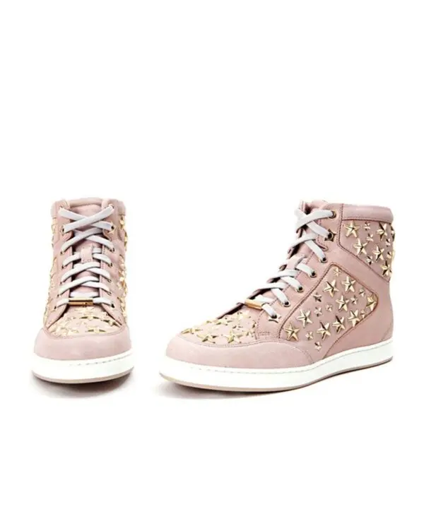 JIMMY CHOO Tokyo High-top Sneakers With Star Appliqu