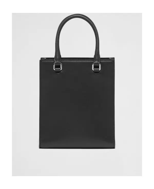 Prada Leather Logo Tote Handbag