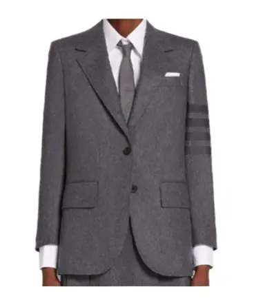 Thom Browne Long-sleeved Suit Coat With Notched Lapel