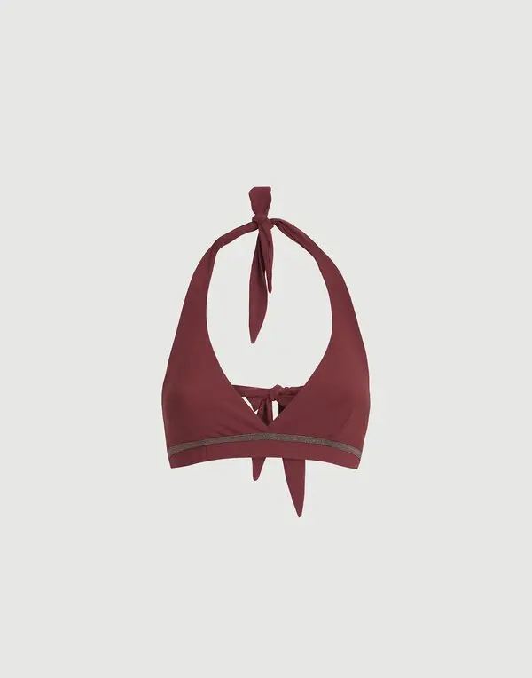 Brunello Cucinelli Monili Embellished Bikini Top - Red
