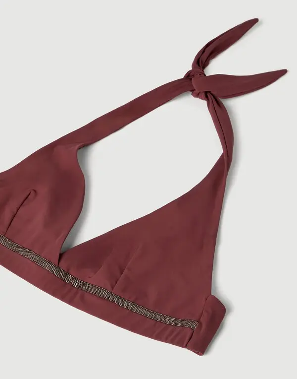 Brunello Cucinelli Monili Embellished Bikini Top - Red