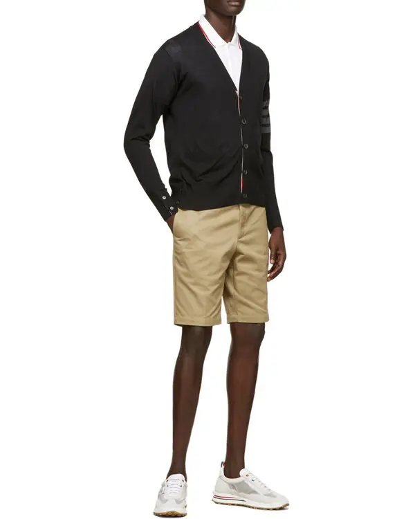Thom Browne 4-bar V-neck Cardigan - Black