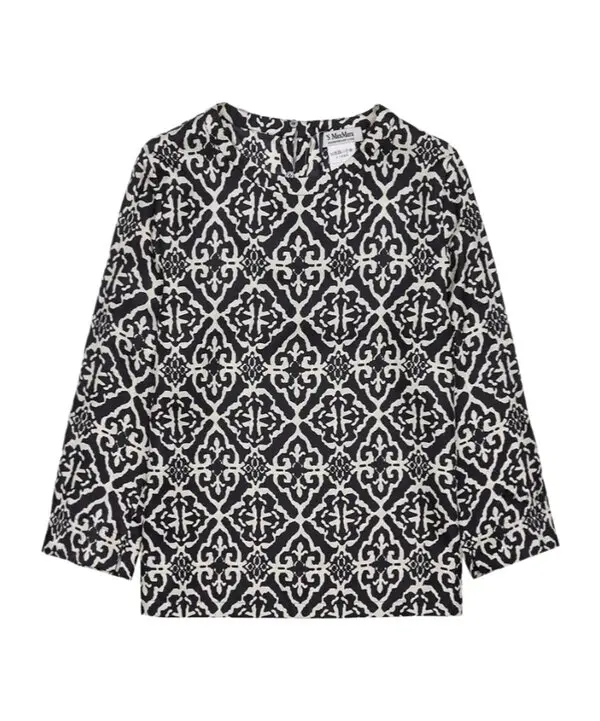 Max Mara Long Sleeve Graphic Print Top