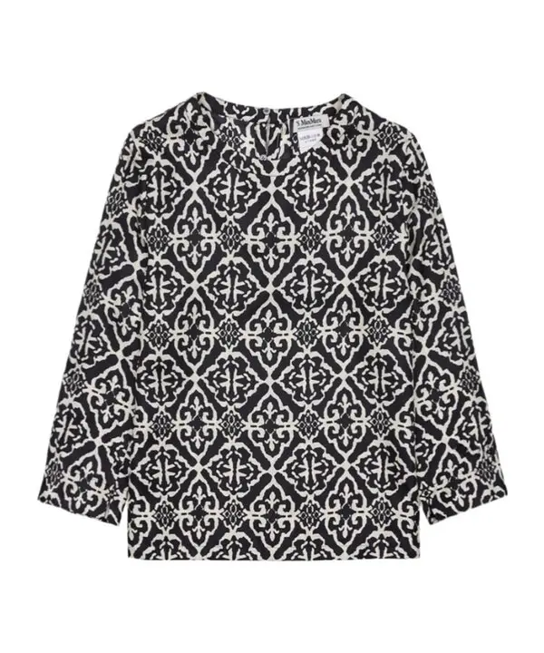 Max Mara Long Sleeve Graphic Print Top