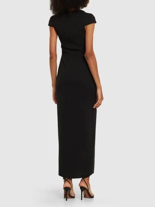 16Arlington Strapless Maxi Dress With Slit And Belt Detail