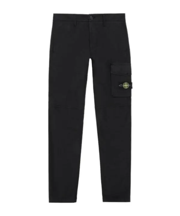 Stone Island Cargo Pants With Detachable Emblem - Black