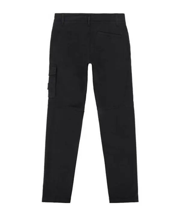 Stone Island Cargo Pants With Detachable Emblem - Black