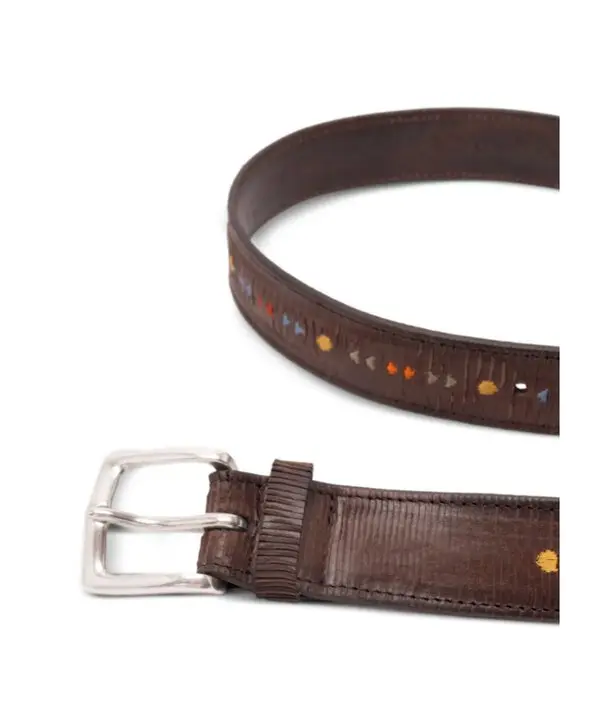 ORTIGNI Patterned Leather Belt