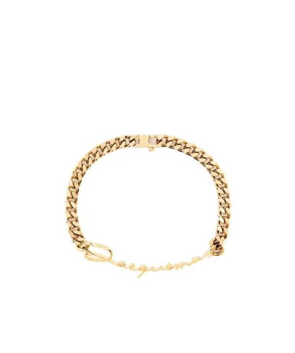 Jacquemus Gold Logo Chain-link Bracelet - Yellow