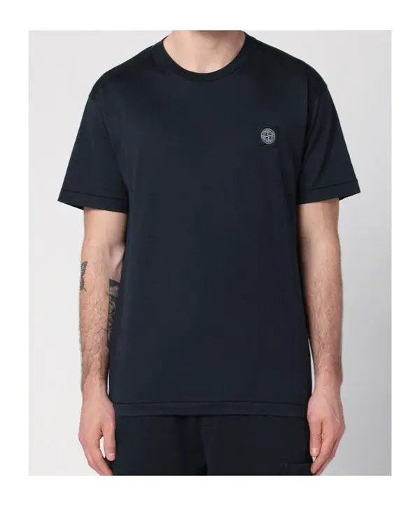 Stone Island Compass-motif Crewneck T-shirt - Blue