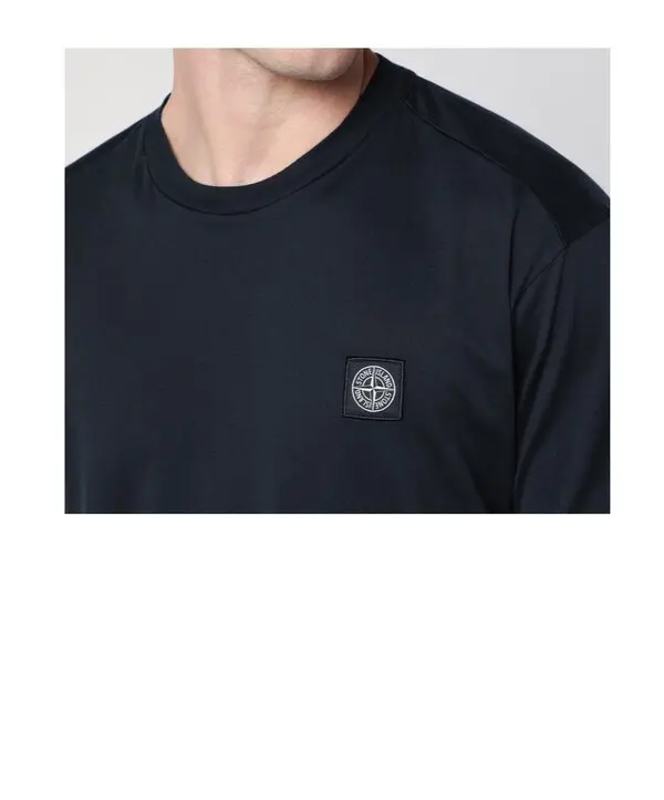 Stone Island Compass-motif Crewneck T-shirt - Blue