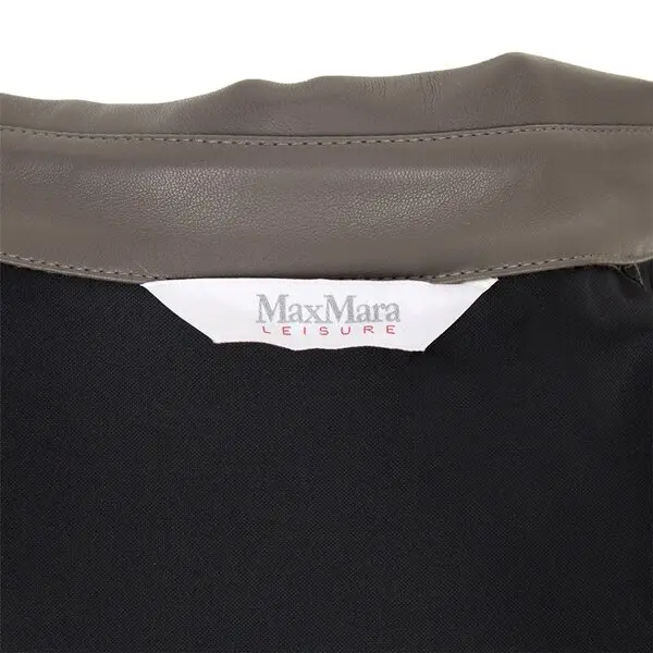 Max Mara Collared Long-sleeved Leather Jacket