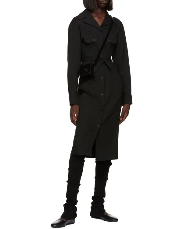 LEMAIRE Spread-collar Belted Midi Dress