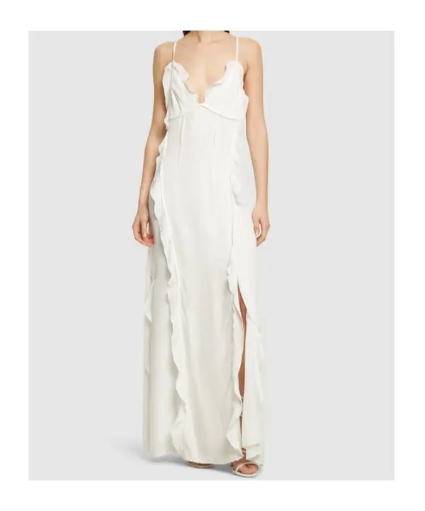 Simkhai Emily Pleated Maxi Slip Dress