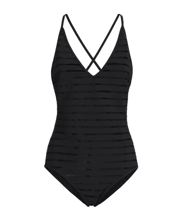 Brunello Cucinelli V-neck Swimsuit With Adjustable Straps - Black