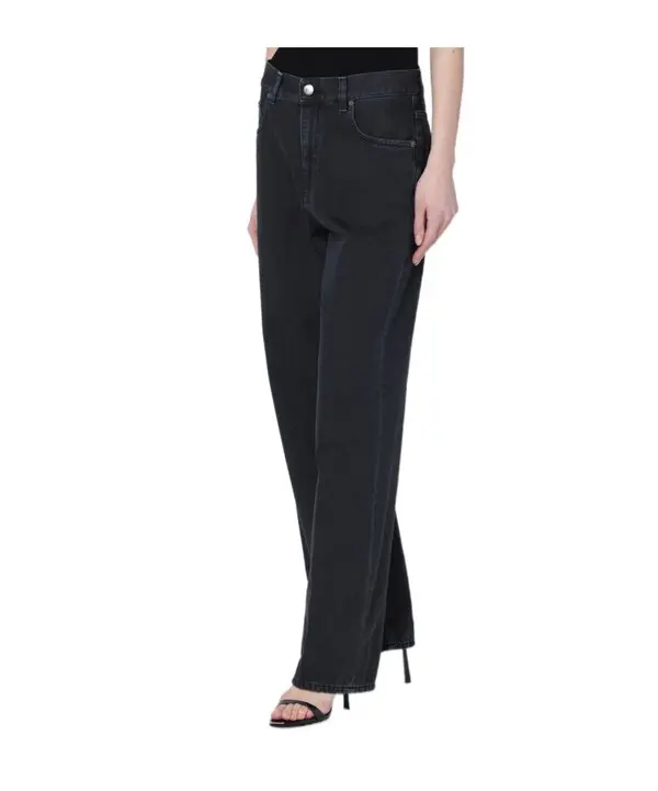 HAIKURE Belt Loop Wide-leg Jeans - Black