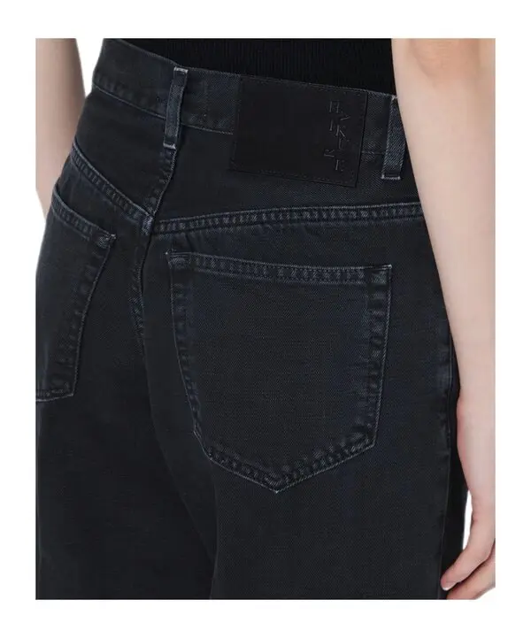 HAIKURE Belt Loop Wide-leg Jeans - Black