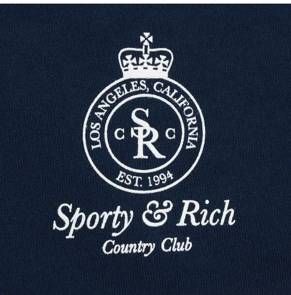 SPORTY  RICH Sporty & Rich Long Sleeve Hooded Sweatshirt