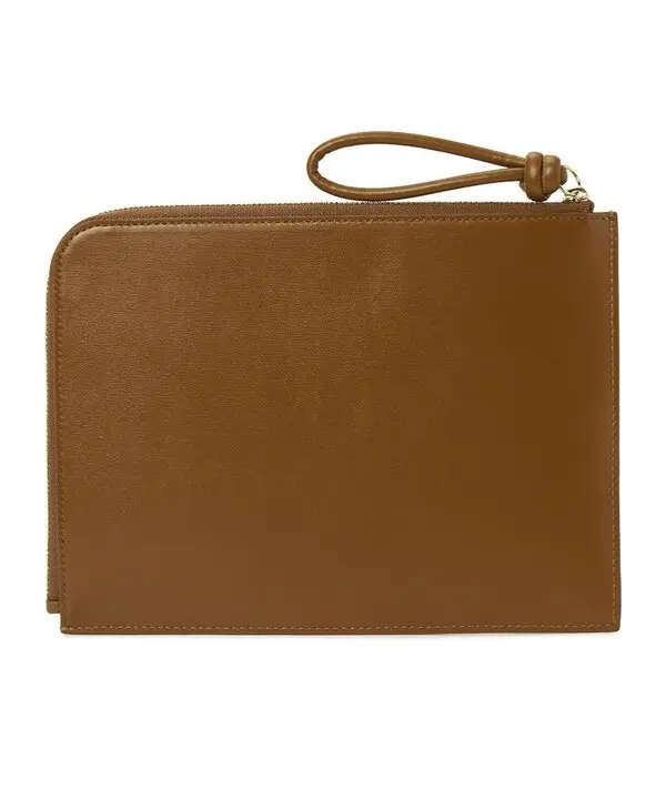 JIL SANDER Zipper Clutch With Knotted Handle
