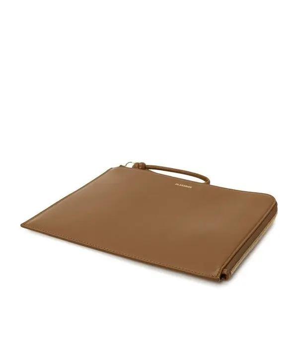 JIL SANDER Zipper Clutch With Knotted Handle